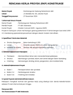 Apa itu RKS Proyek, Fungsi, Komponen dan Contoh Formatnya