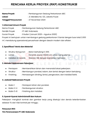 Apa itu RKS Proyek, Fungsi, Komponen dan Contoh Formatnya