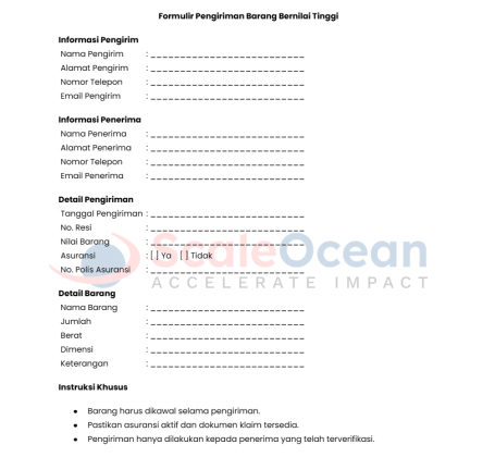 Contoh Formulir Pengiriman Barang, Fungsi, & Komponennya