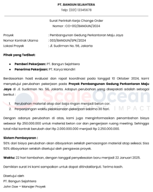 16 Contoh Surat Perintah Kerja (SPK), Format dan Komponen