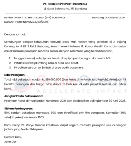 16 Contoh Surat Perintah Kerja (SPK), Format dan Komponen