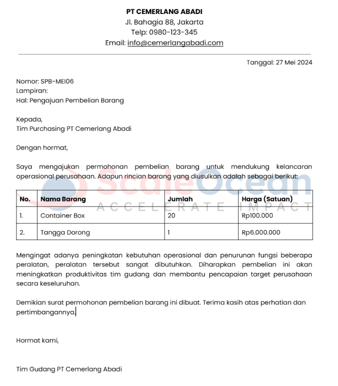 Contoh Surat Pengajuan Barang dan Cara Membuatnya