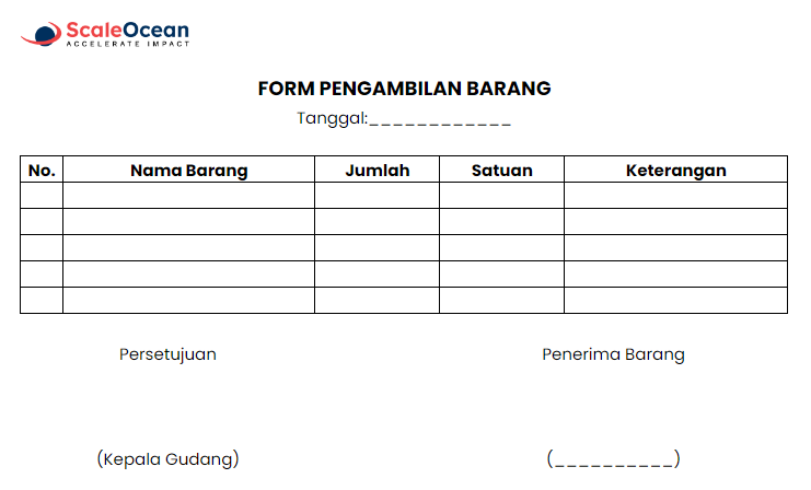 5 Fungsi serta Contoh Form Pengambilan Barang dari Gudang