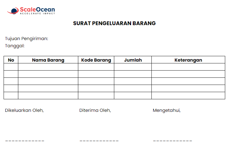 Contoh Surat Pengeluaran Barang dari Gudang & Fungsinya